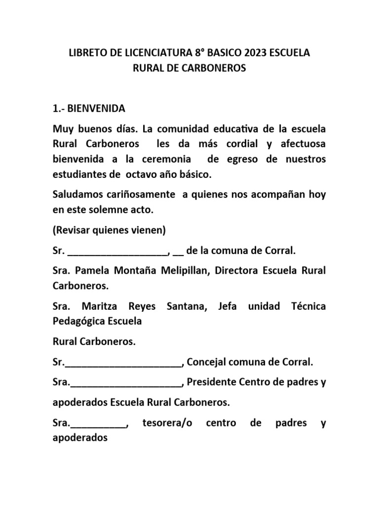 Libreto 2023 de Licenciatura 8 | PDF