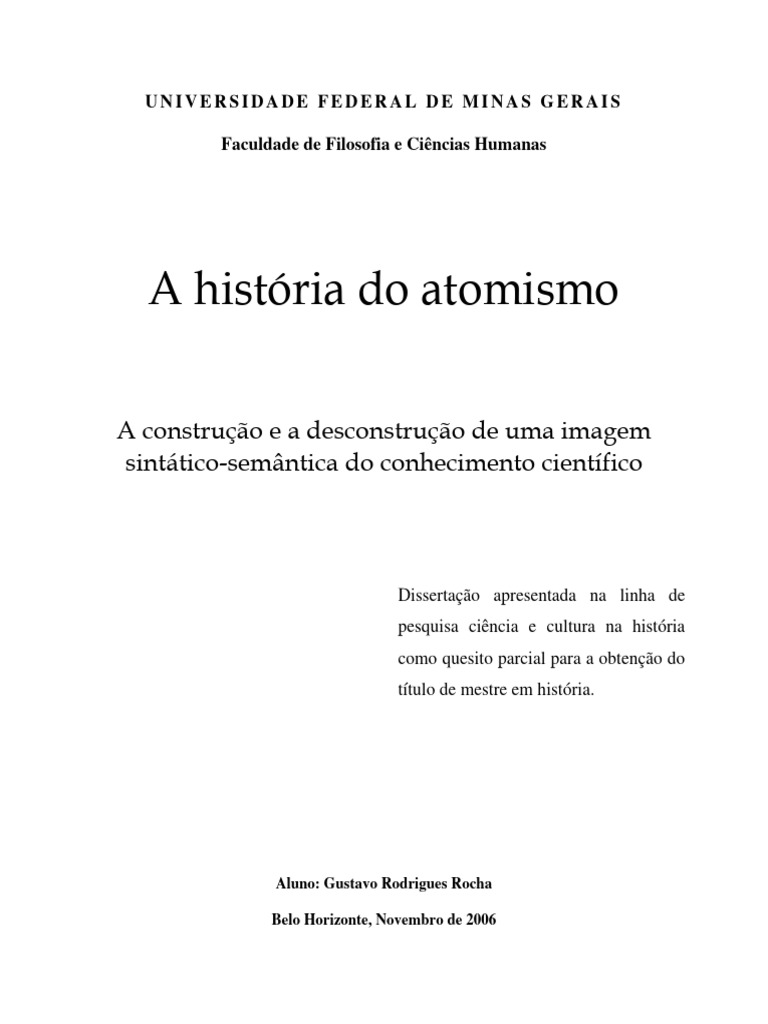 A História Do Atomismo | PDF | Ontologia | Science