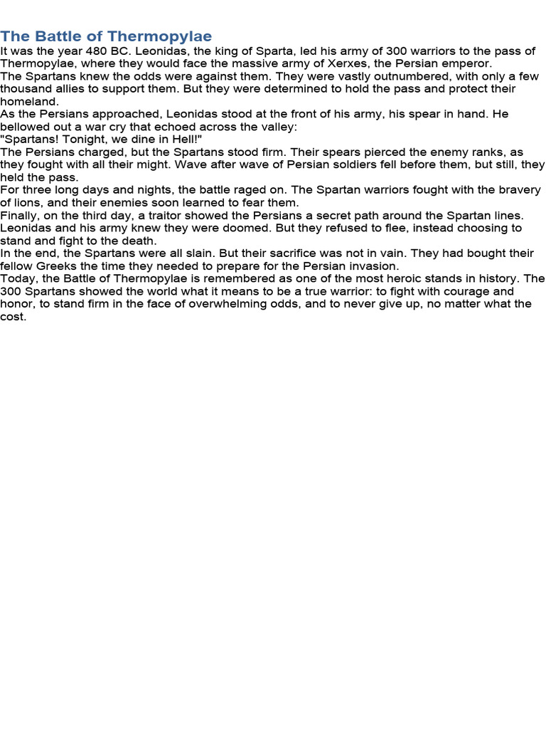 The Battle of Thermopylae | PDF