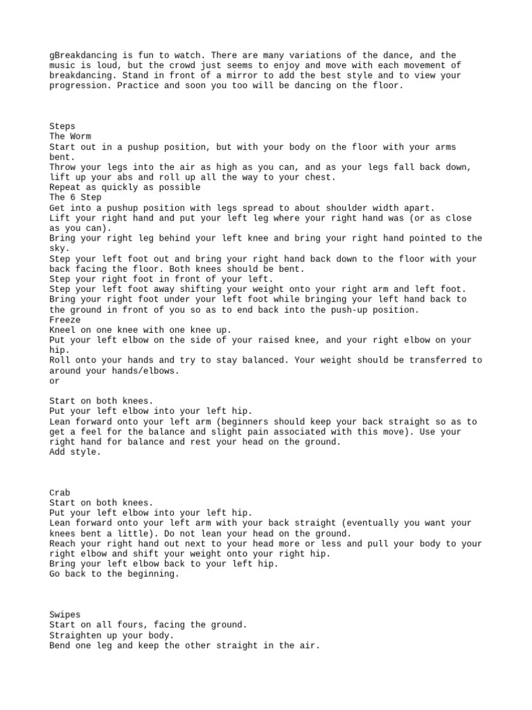 How To Breakdance | PDF