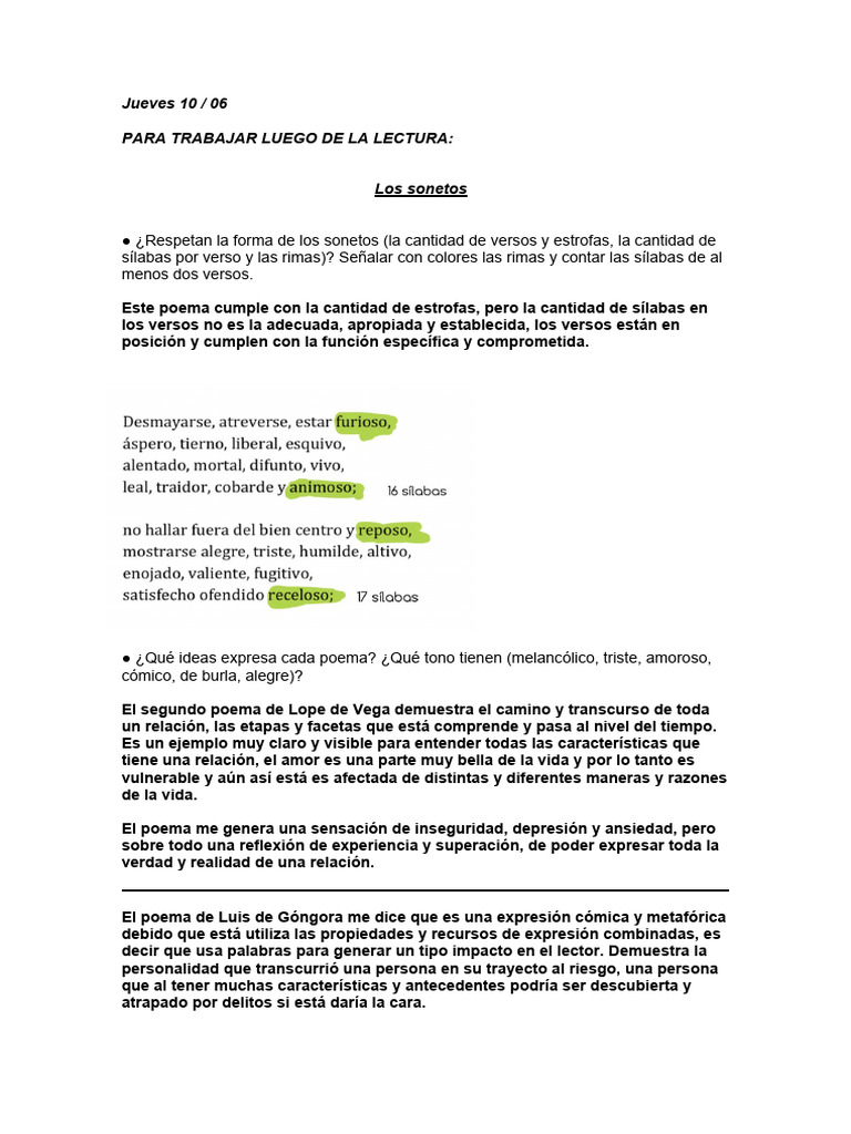 Análisis de Sonetos: Forma y Tono | PDF