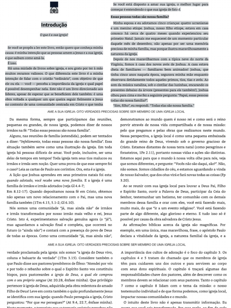 Ame A Sua Igreja - Capitulo - 01 | PDF