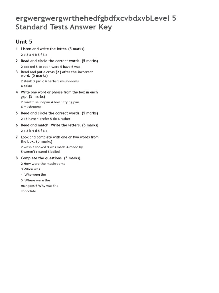 PEC L5 Unit 5 - Standard - AK | PDF