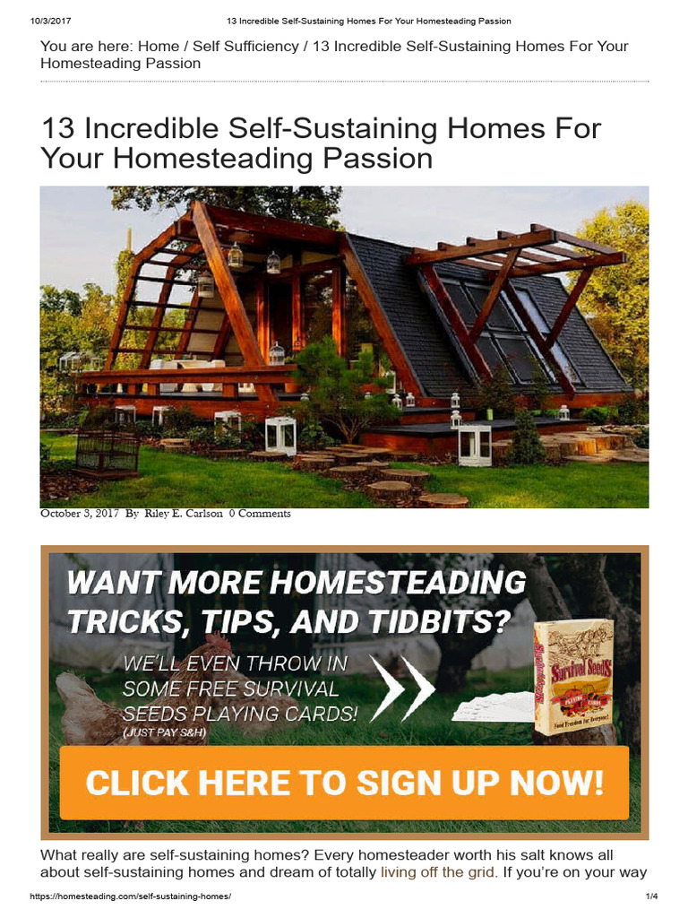 13 Incredible Self-Sustaining Homes For Your Homesteading Passion | PDF ...