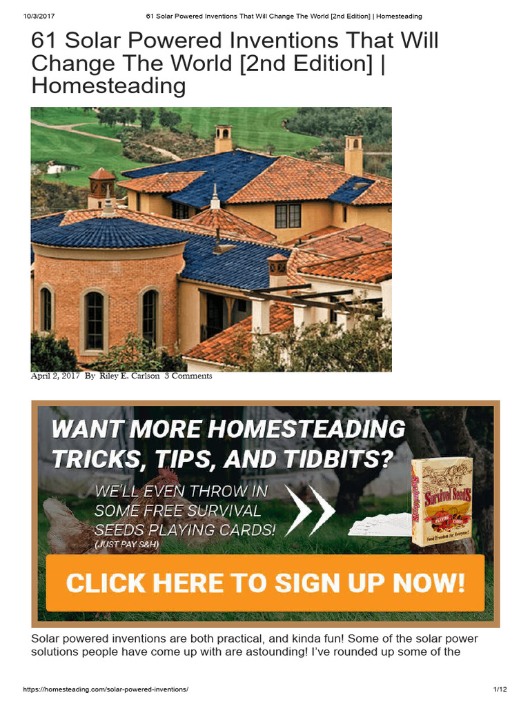 61 Solar Powered Inventions That Will Change The World (2nd Edition ...