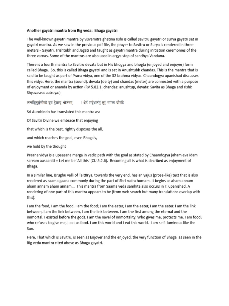 Bhaga Gayatri | PDF | Language Arts & Discipline
