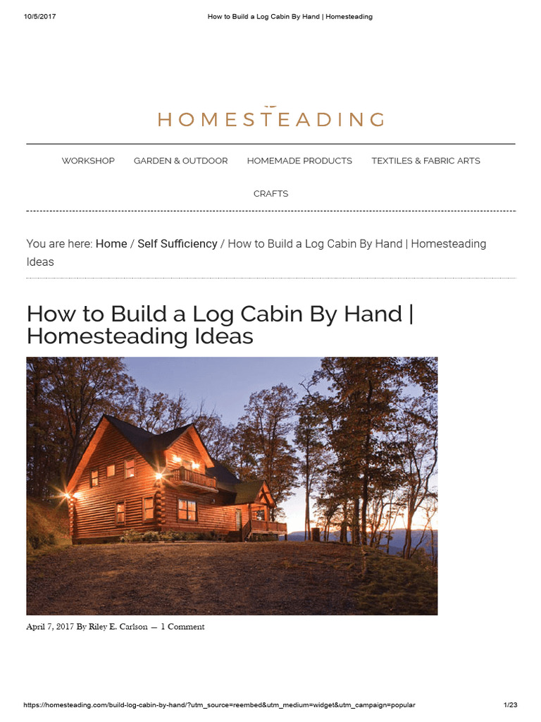 How To Build A Log Cabin by Hand - Homesteading | PDF | Framing ...