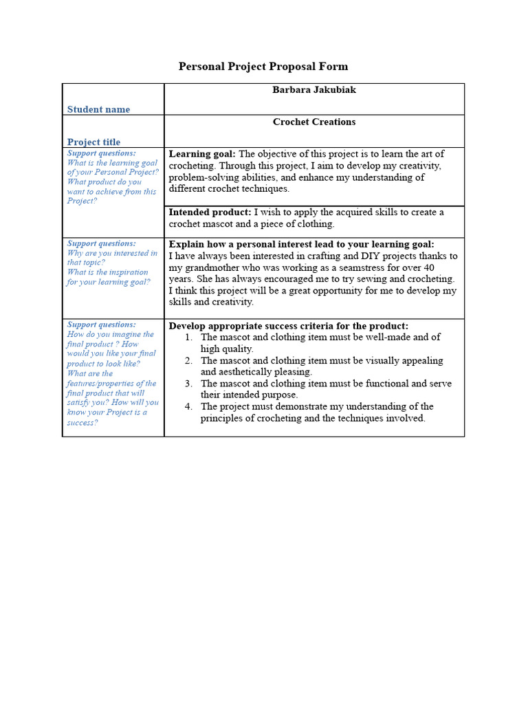 PP Proposal Form 2023-24 | PDF | Crochet | Intelligence