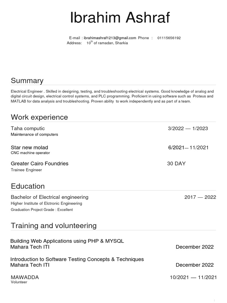 Ibrahim Ashraf R | PDF | Electronics | Computer Engineering