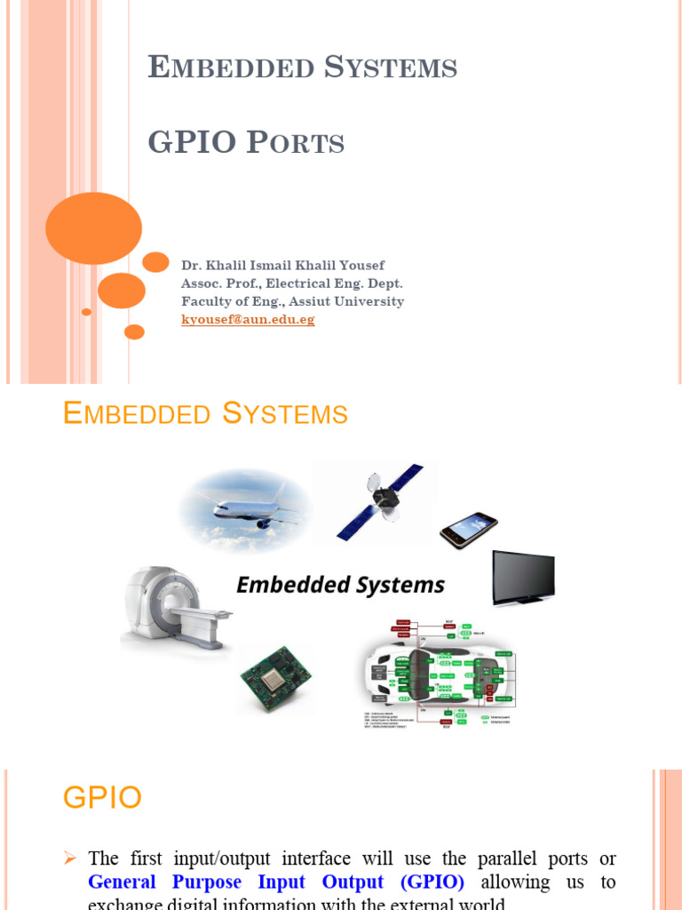 Embedded Systems - Lec 2 - GPIO | PDF | Teaching Methods & Materials | Computers