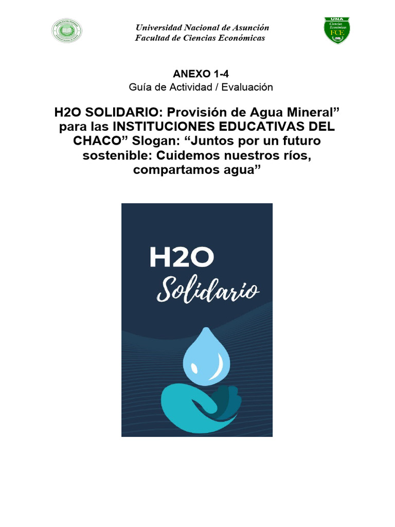 Anexo I-4 Guia de Evaluación de Actividades - H2o Solidaria Eco Guive-1 | PDF | Agua | Entorno ...