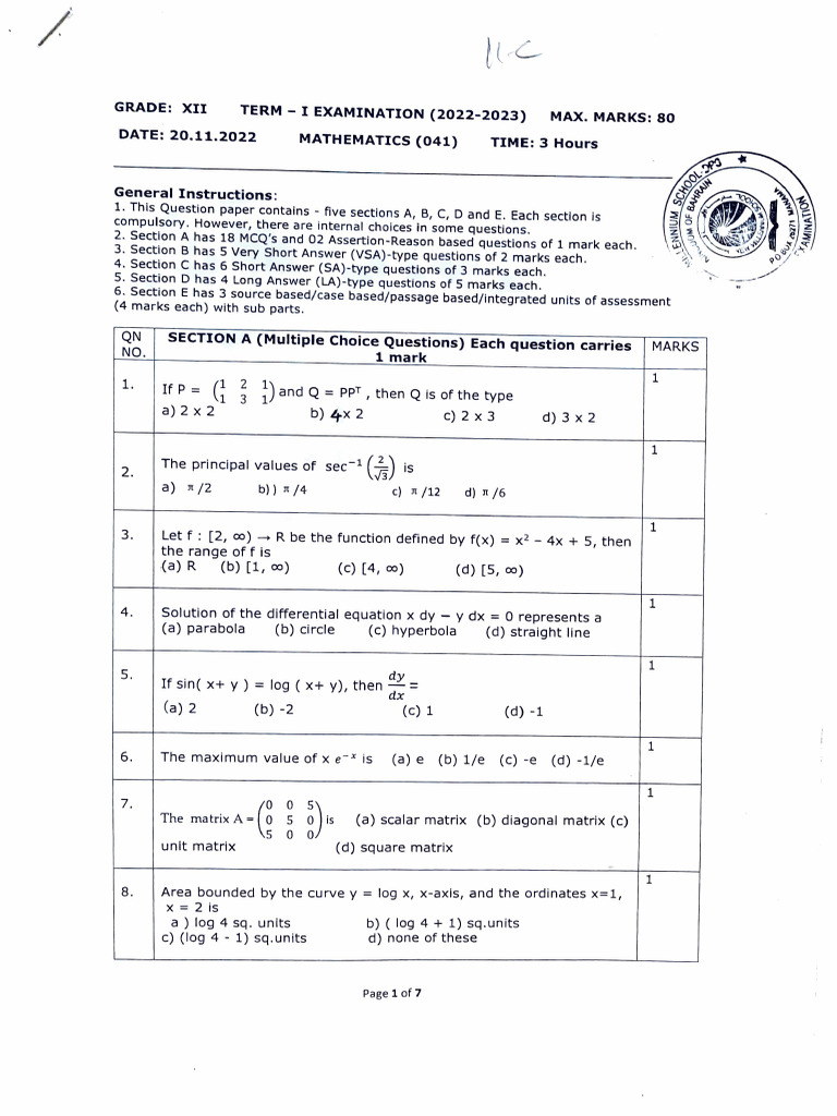 Grade12 Math Term2 | PDF