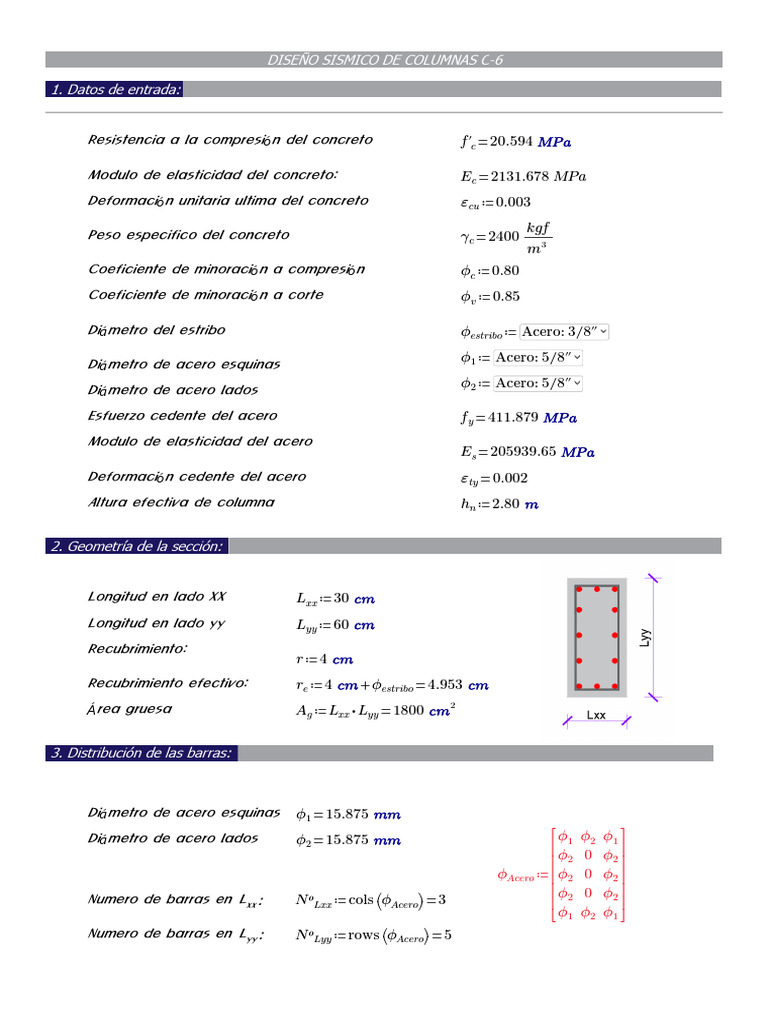 Diseño Sismico de Columas R. E.060 | PDF