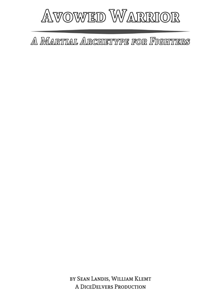 Avowed Warrior (BW) v10 | PDF | Wizards Of The Coast | Dungeons & Dragons
