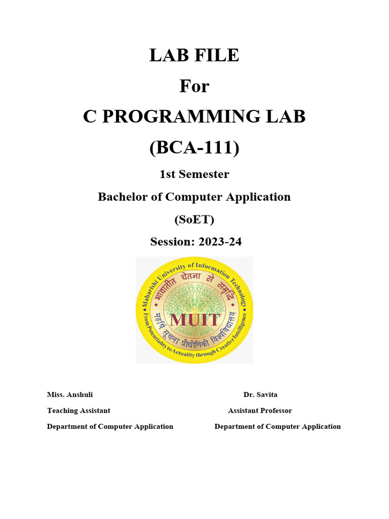 Lab File | PDF | Computing | Computer Programming Lab File | PDF | Computing | Computer Programming