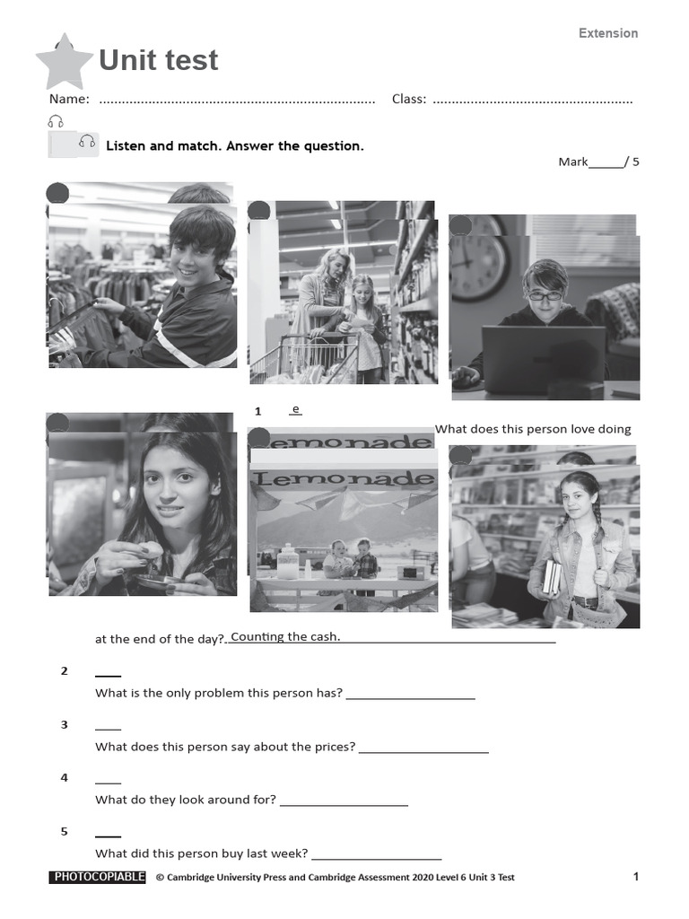 PEC L6 Unit 3 - Extension | PDF | Money