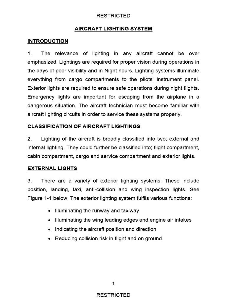 Aircraft Lighting Systems Overview | PDF | Fluorescent Lamp ...