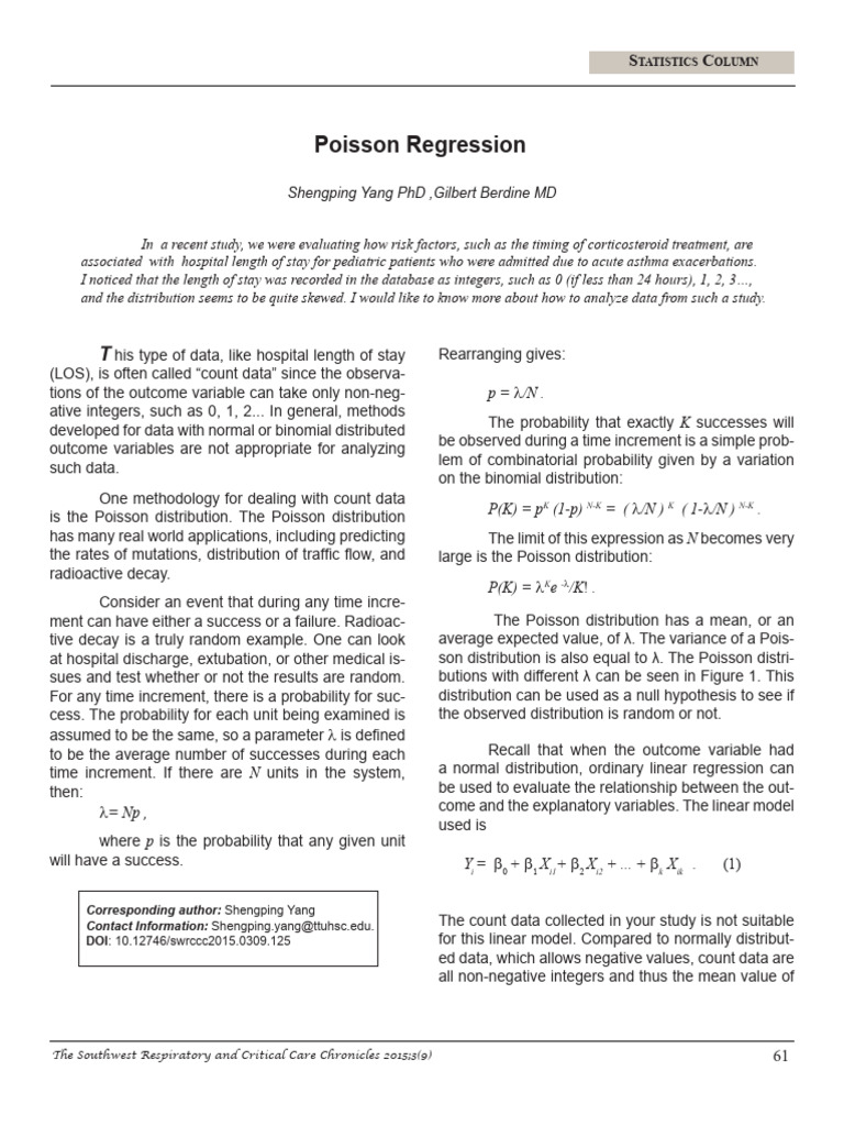 Poisson Regression | PDF