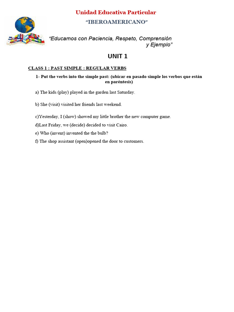 1ero-Class 1-Homework | PDF