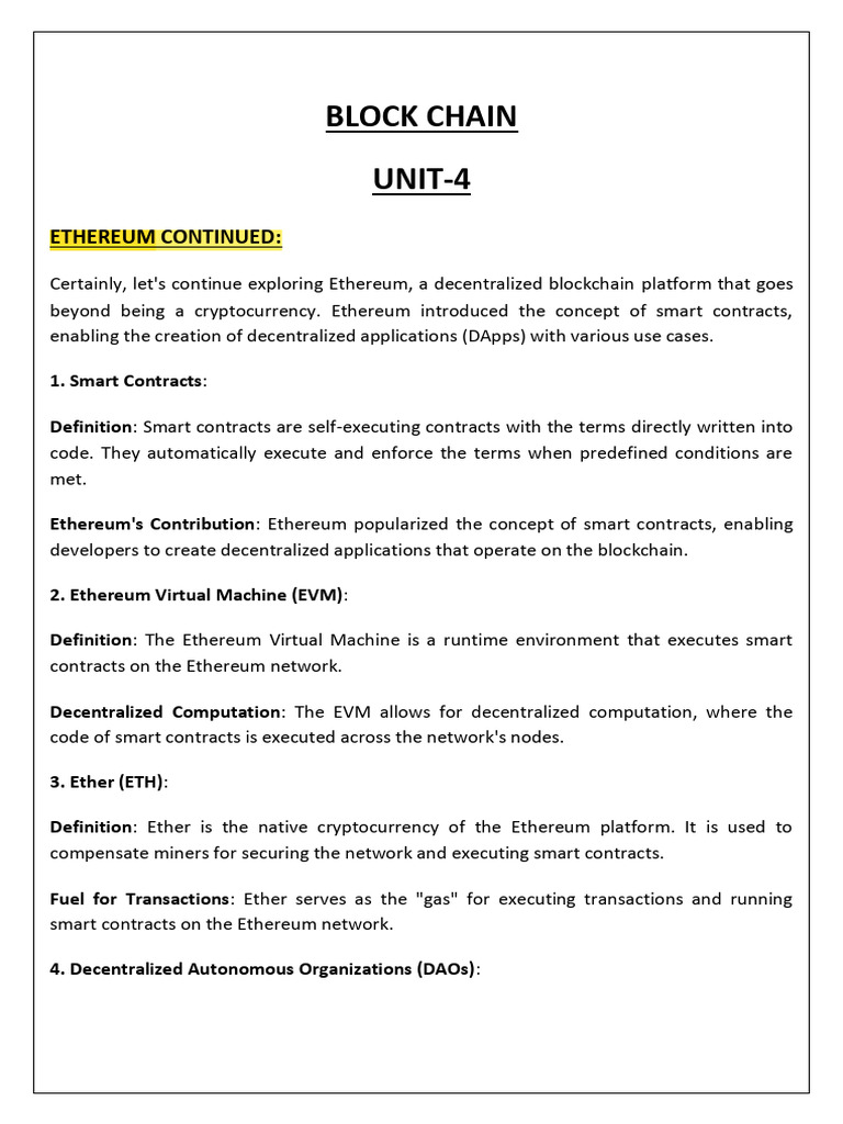 Block Chain Unit-4 | PDF | Cryptocurrency | Computing