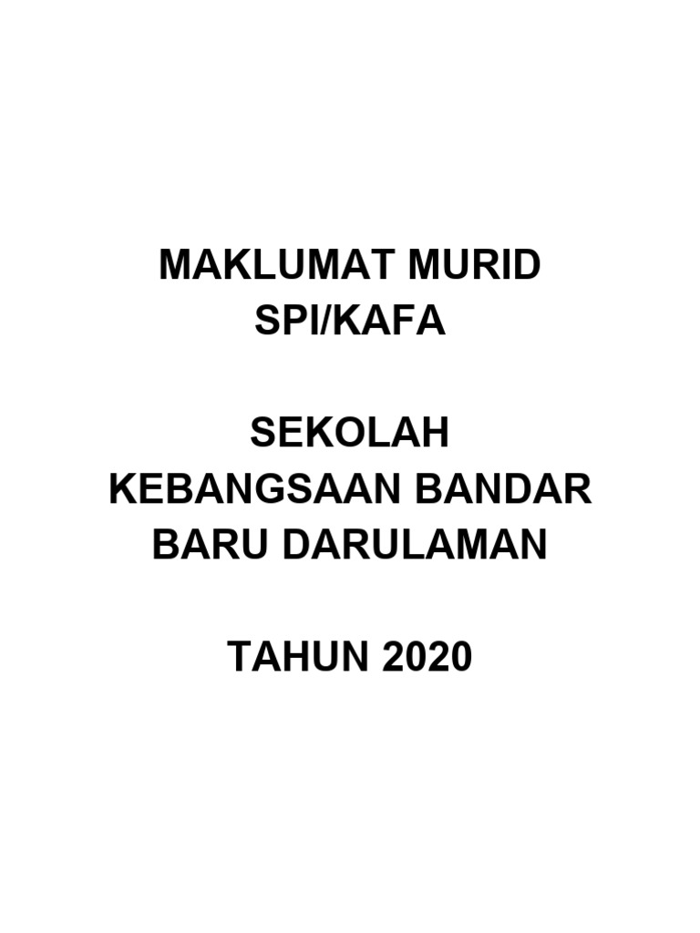 Fail Maklumat Murid | PDF