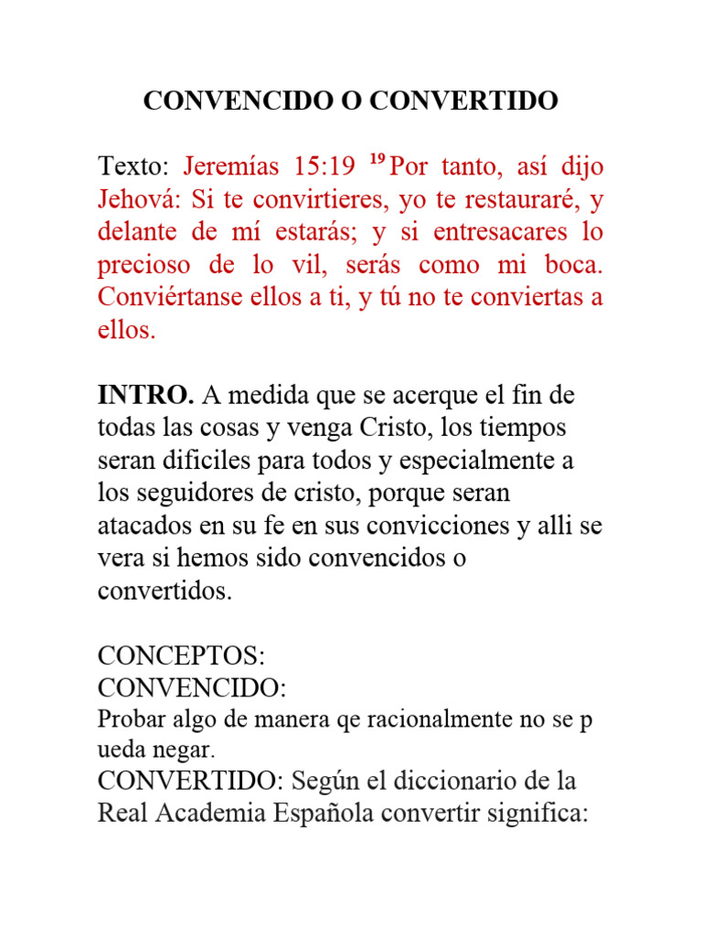 Convencido o | PDF | Cristo (título) | Jesús