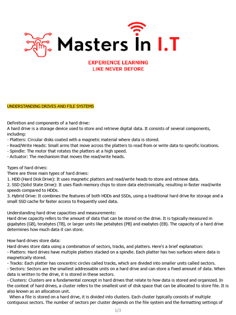 Hard Drive and File System | PDF