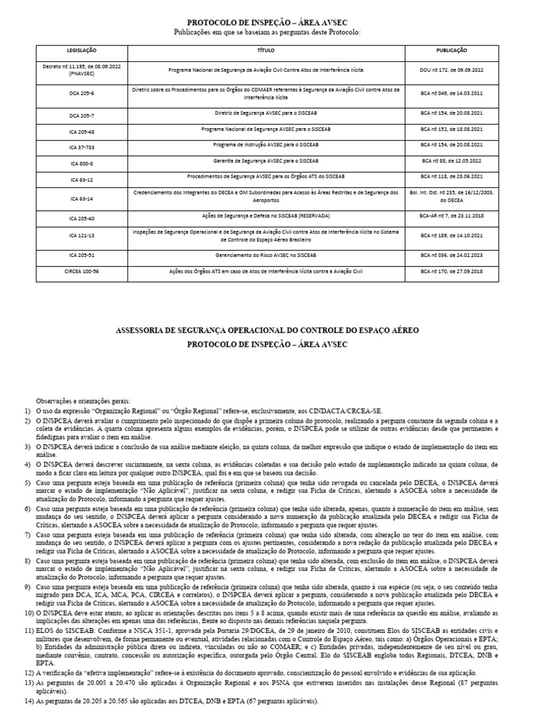 PROTOCOLO AVSEC Versao 01 22 - AGO - 2023 1 | PDF | Desenvolvimento ...