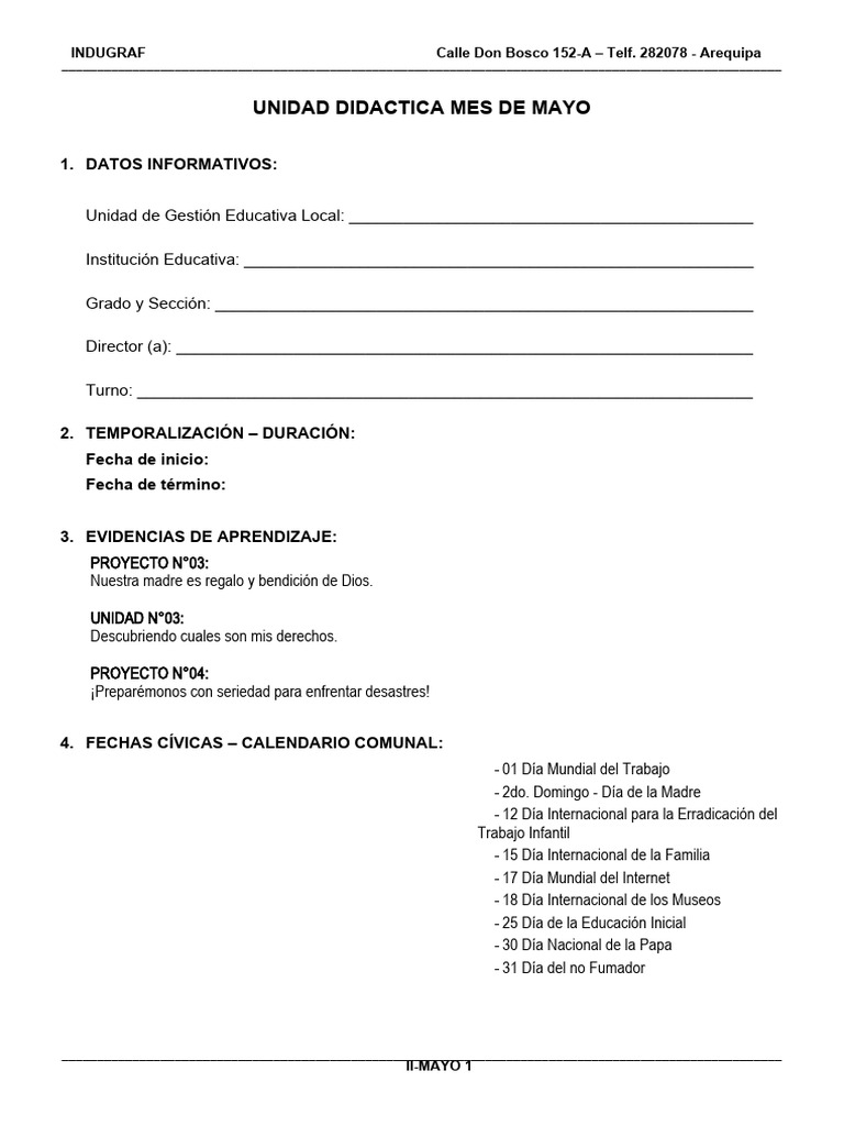 2° Mayo - Hoja I | PDF