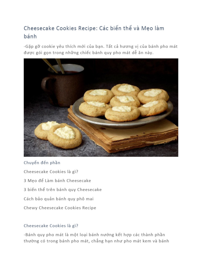 Cheesecake Cookies Recipe | PDF
