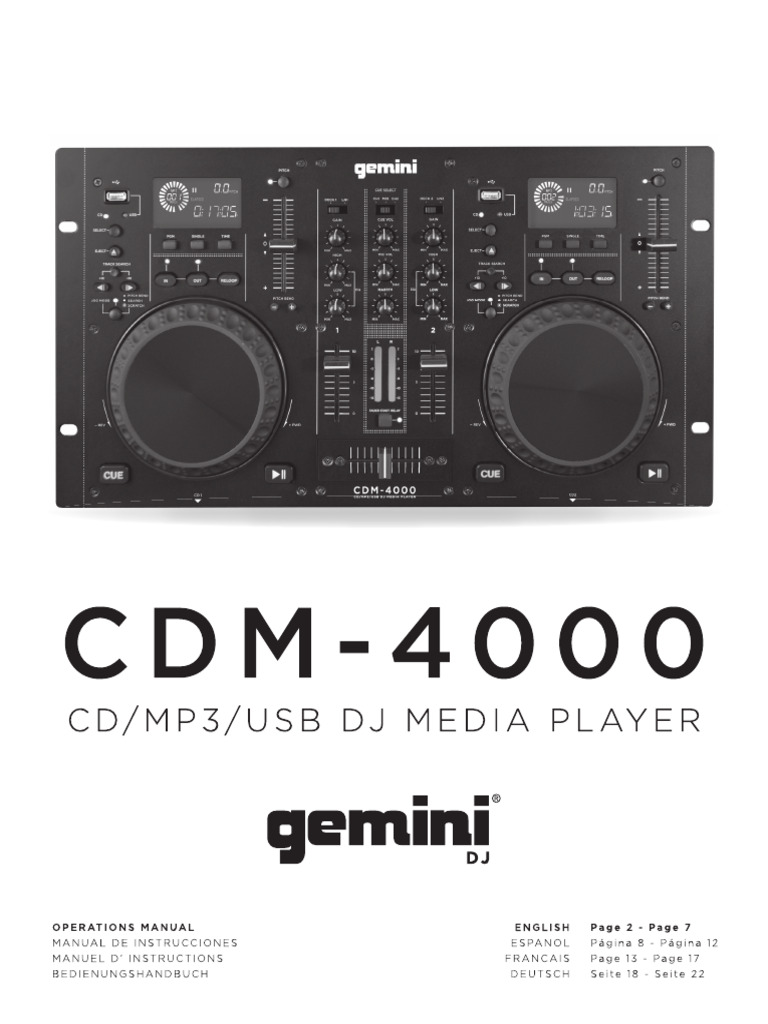 Gemini CDM 4000 Manual | PDF | Ac Power Plugs And Sockets | Electrical ...