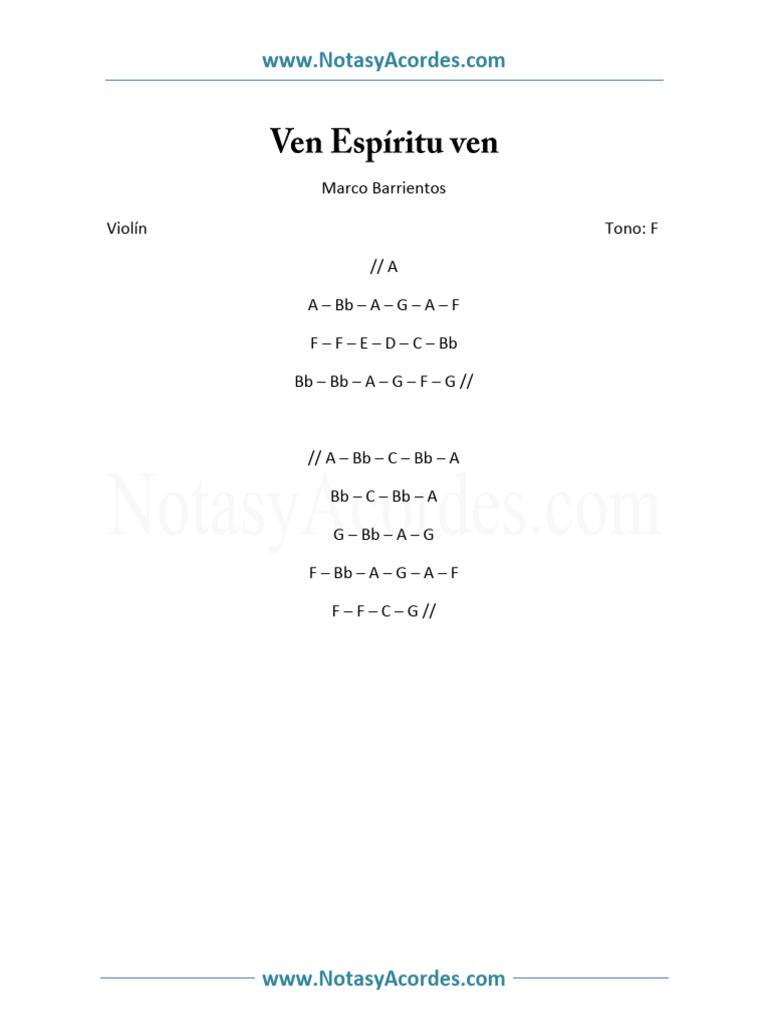 Ven Espiritu Ven en Violin Marco Barrientos | PDF