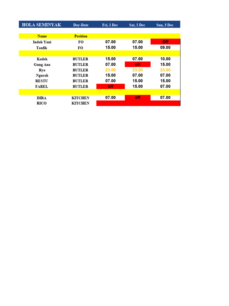 Schedule Holla DECEMBER | PDF