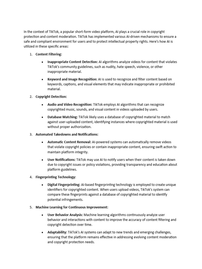 AI COntent Moderation Tiktok | PDF | Artificial Intelligence | Intelligence (AI) & Semantics