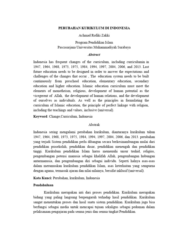 Perubahan Kurikulum Di Indonesia | PDF | Sains & Matematika Perubahan Kurikulum Di Indonesia | PDF | Sains & Matematika