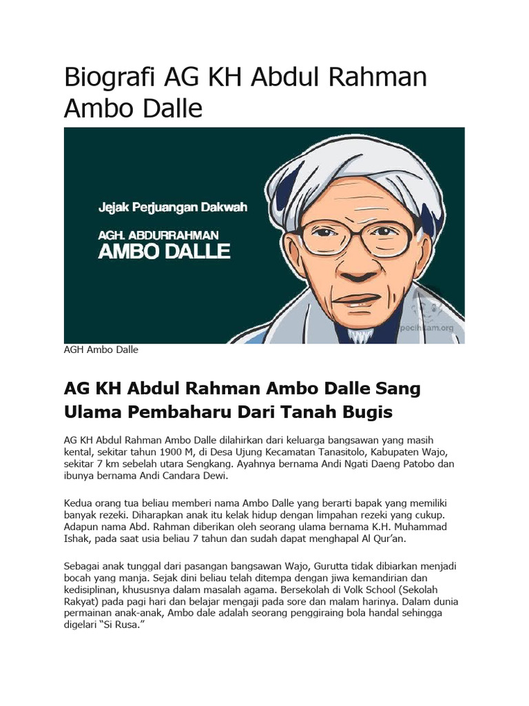 Biografi AG KH Abdul Rahman Ambo Dalle | PDF
