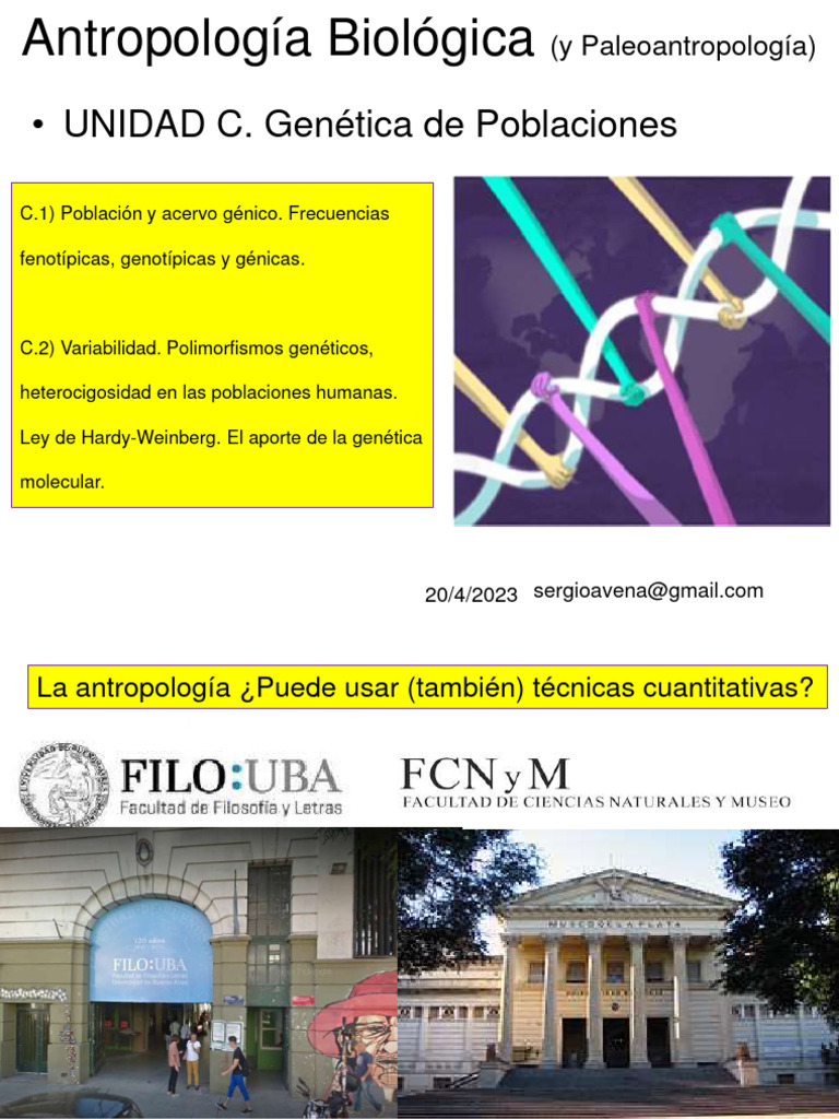 Teórico Genetica de Poblaciones 2023 | PDF | Evolución | Población