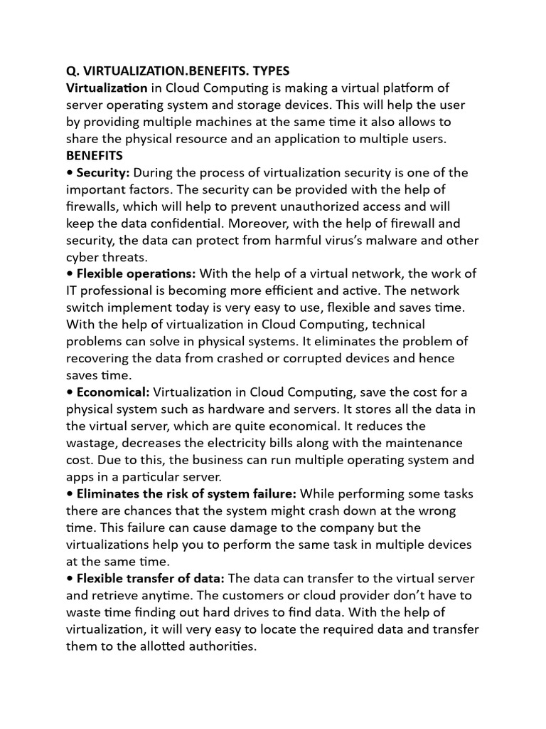 Cloud Computing Answers 1.1 | PDF | Cloud Computing | Virtualization