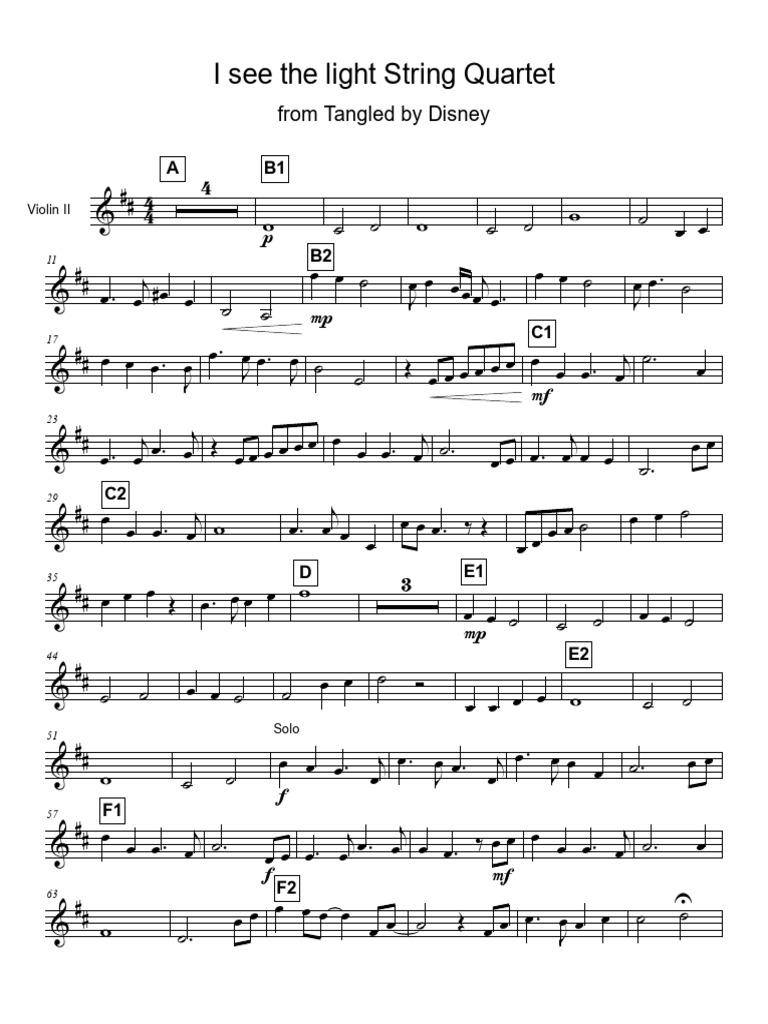 I See The Light - Violin II | PDF