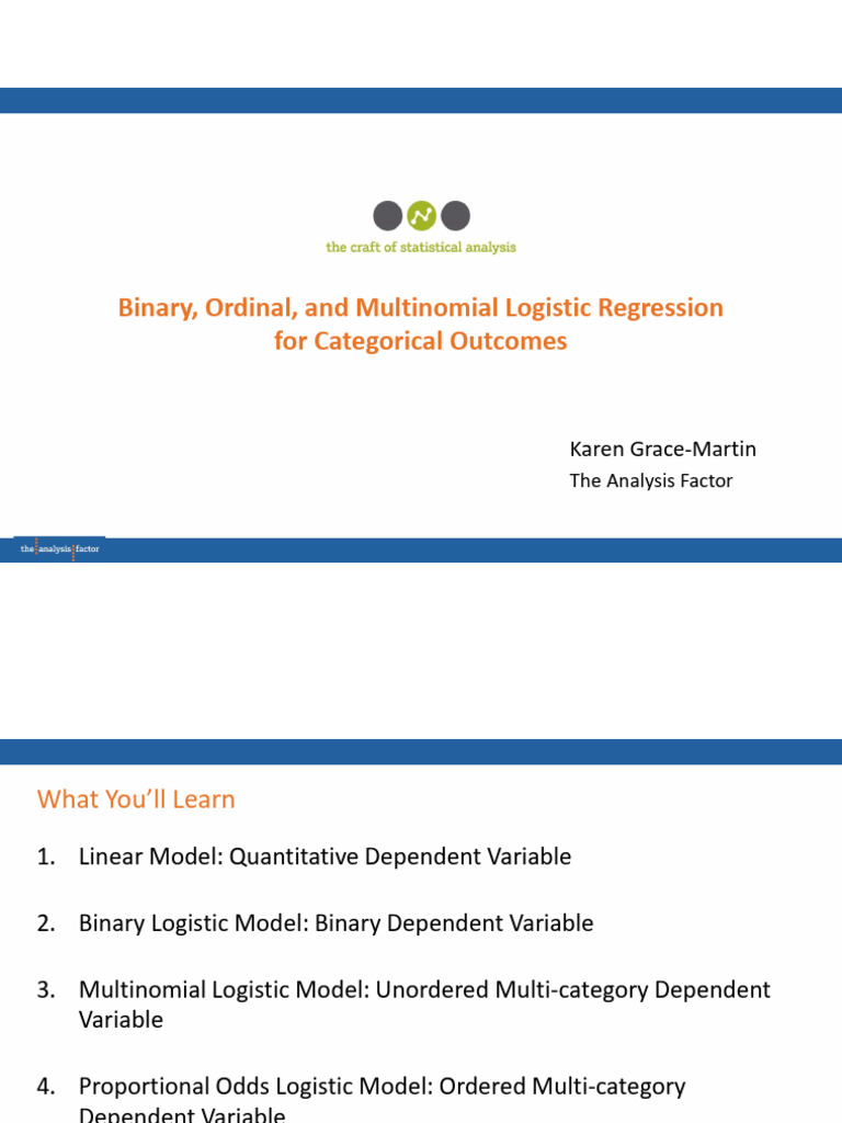 COSA Binary Ordinal Multinomial Logisitc Regression For Categorical Slides Handout | PDF ...