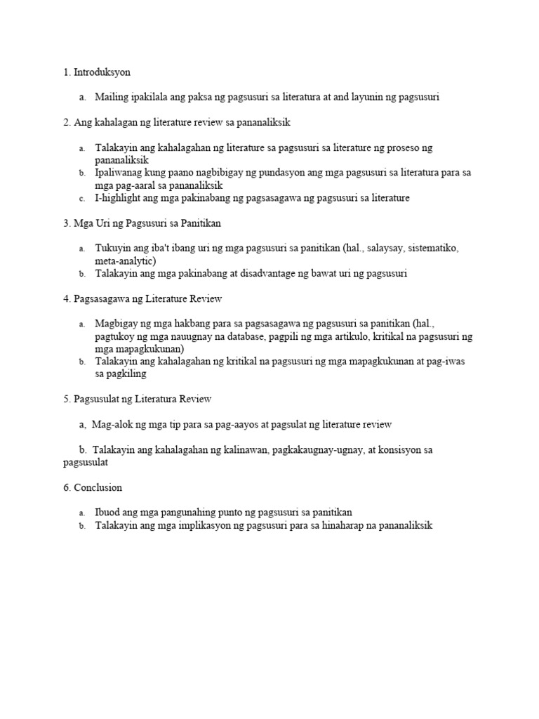 Gabay Sa Balangkas NG Pagsusuri Sa Panitikan | PDF