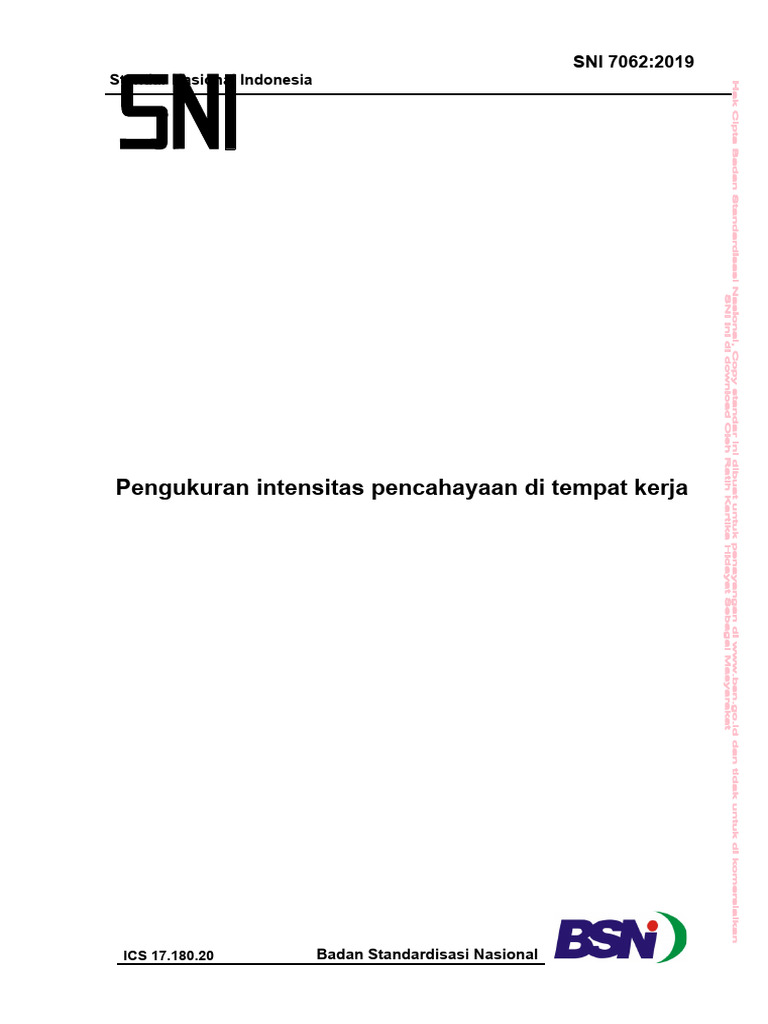 SNI 7062 - 2019 Penerangan | PDF