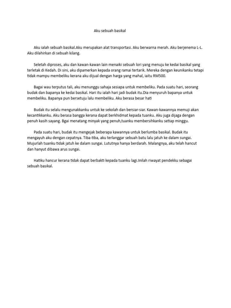 Aku Sebuah Basikal Pdf