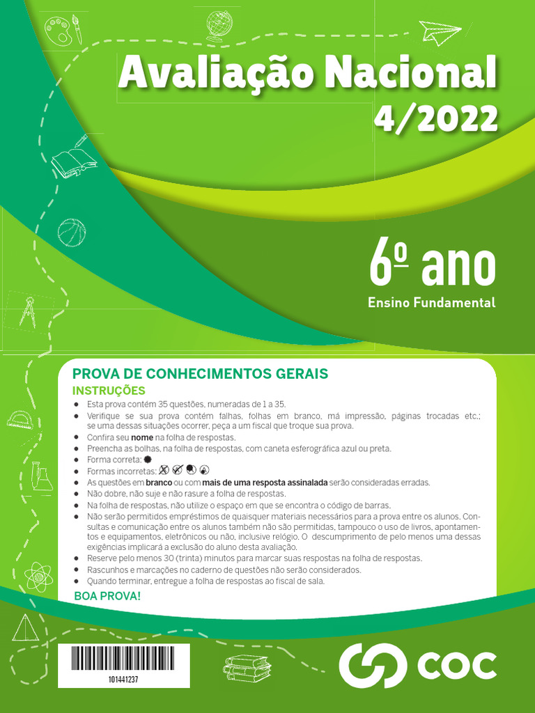 Co Ef 6a 22 Av Nacional 4 - Prova Web | PDF | Célula (Biologia) | Sistema nervoso central