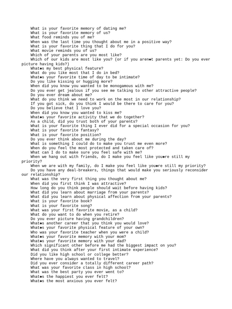 Questions To Ask During Dates | PDF | Love | Extraversion And Introversion
