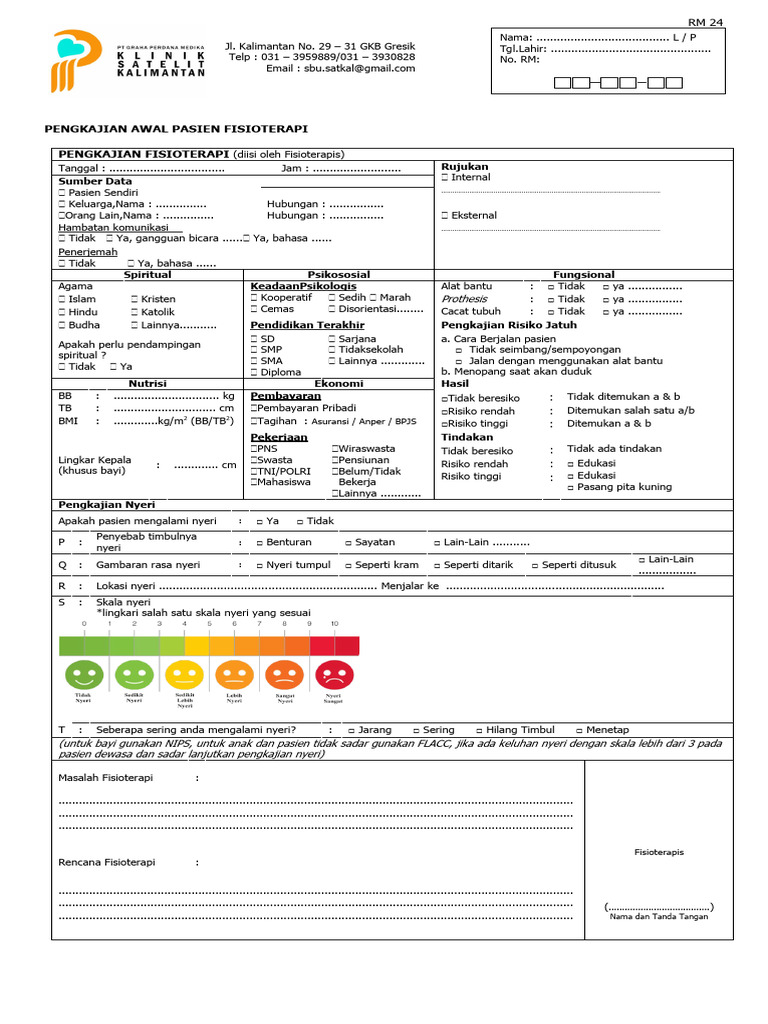 Pengkajian Awal Pasien Fisioterapi | PDF