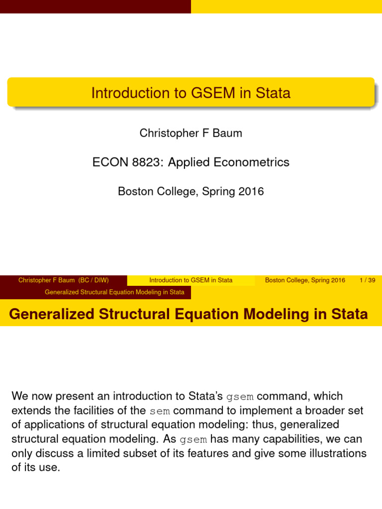 GSEMinstataintroduction | PDF | Structural Equation Modeling ...