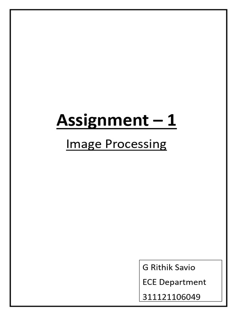 IMP Assignment 1 | PDF | Histogram | Graphic Design