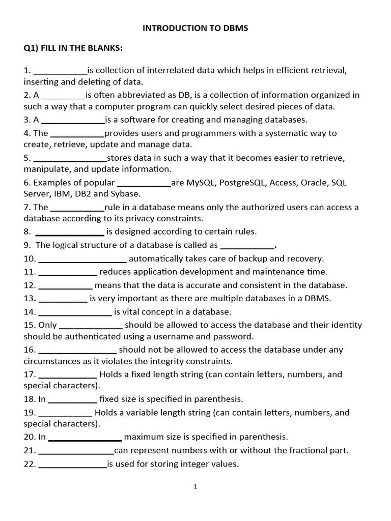 Introduction To DBMS | PDF | Relational Database | Databases Introduction To DBMS | PDF | Relational Database | Databases