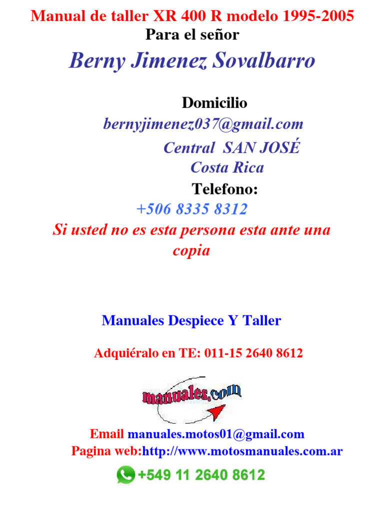 TallerXR400 1995 2005 Compressed | PDF